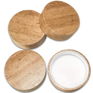 wooden mason jar lids - 4 mason jar lids regular mouth (rubberwood) - custom molded screw top mason jar lid set compatible storage lids for kerr and ball jar lids by kitchen charisma