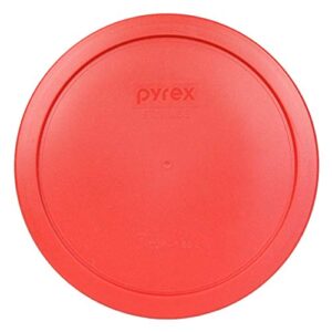 Pyrex (2) 7202-PC 1 Cup, (2) 7200-PC 2 Cup, (2) 7201-PC 4 Cup, (2) 7402-PC 6/7 Cup Red Round Plastic Food Storage Lids, Made in USA