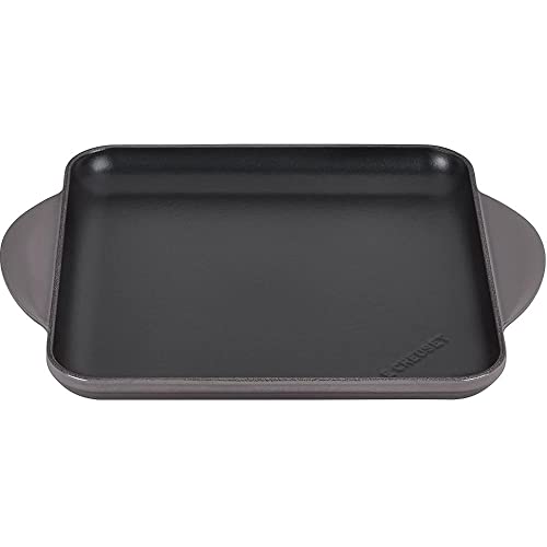 Le Creuset Enamaled Cast Iron Square Griddle, 9.5", Oyster