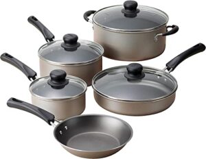 tramontina 9-piece non-stick cookware set, champagne