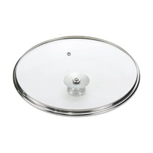 Tsnamay 10 Inch Clear Glass Pot Lid for Frying Pan Replacement Cover Can Withstand 356°F (180℃) with Stainless Steel knobs