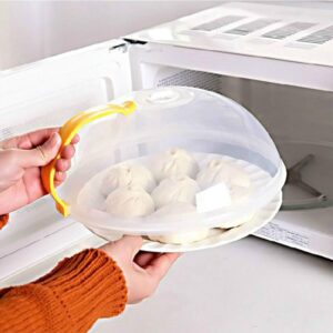 DOITOOL Microwave Splatter Cover Microwave Cover for Food Microwave Plate Cover Microwave Splatter Guard Anti-Splatter with Steam Vents (Random Color Handle)