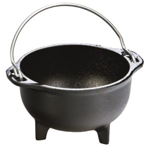 lodge country kettle, cast iron, 1 pint, black