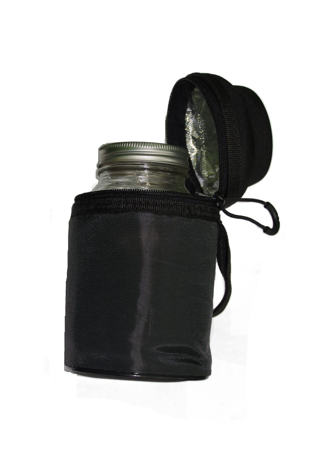 Masun Mason jar Cooler Insulated sleeve for Wide and Regular mouth Quart mason jars (Black 1 pack)