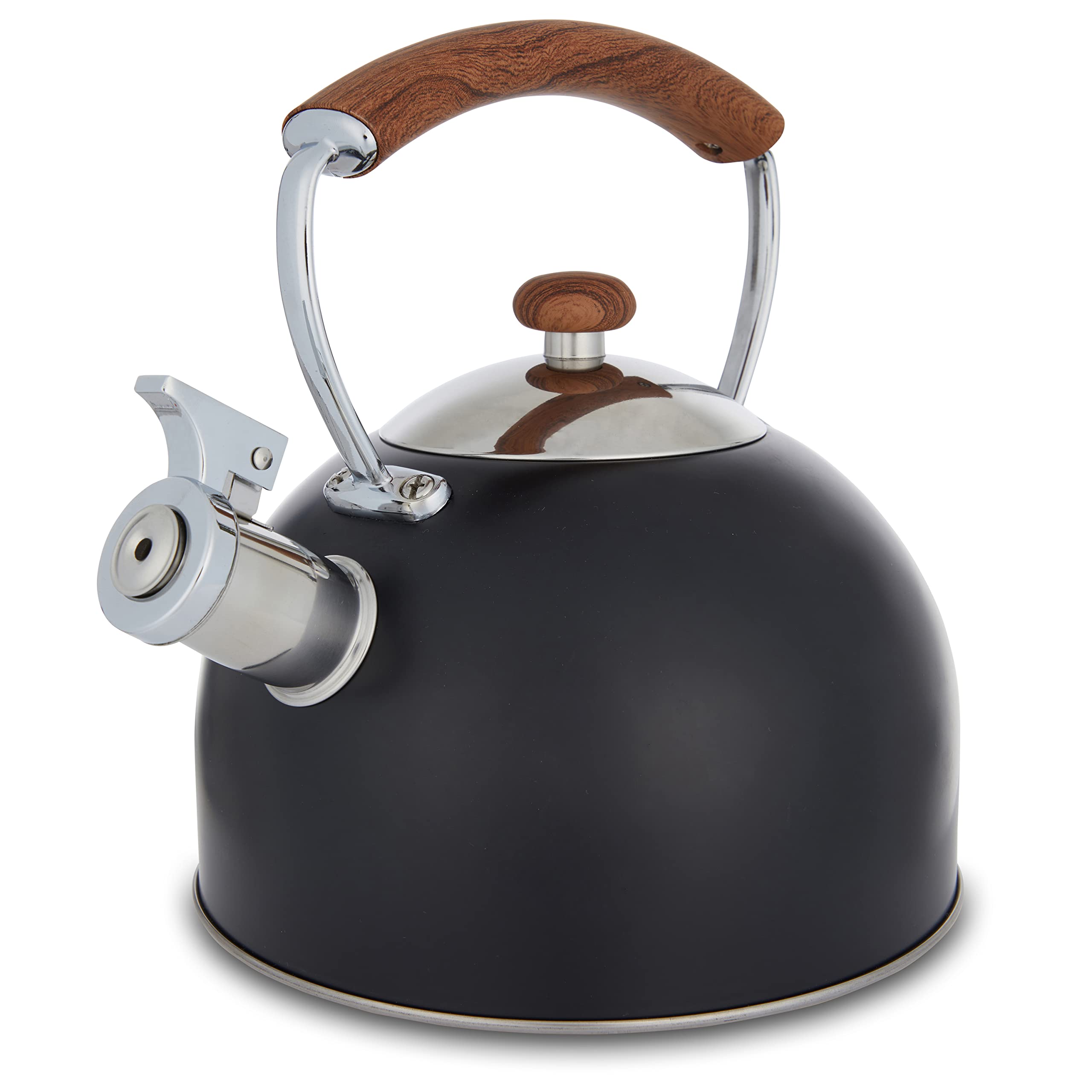 Phantom Chef Tea Kettle | 2 Quart, 2.7 L | Stainless Steel | Stay-Cool Touch Handle | Whistle Sounds when Water Boils | Hand wash | Anti-Rust | Teakettle Teapot All Heat Sources | Full Handle (Green)