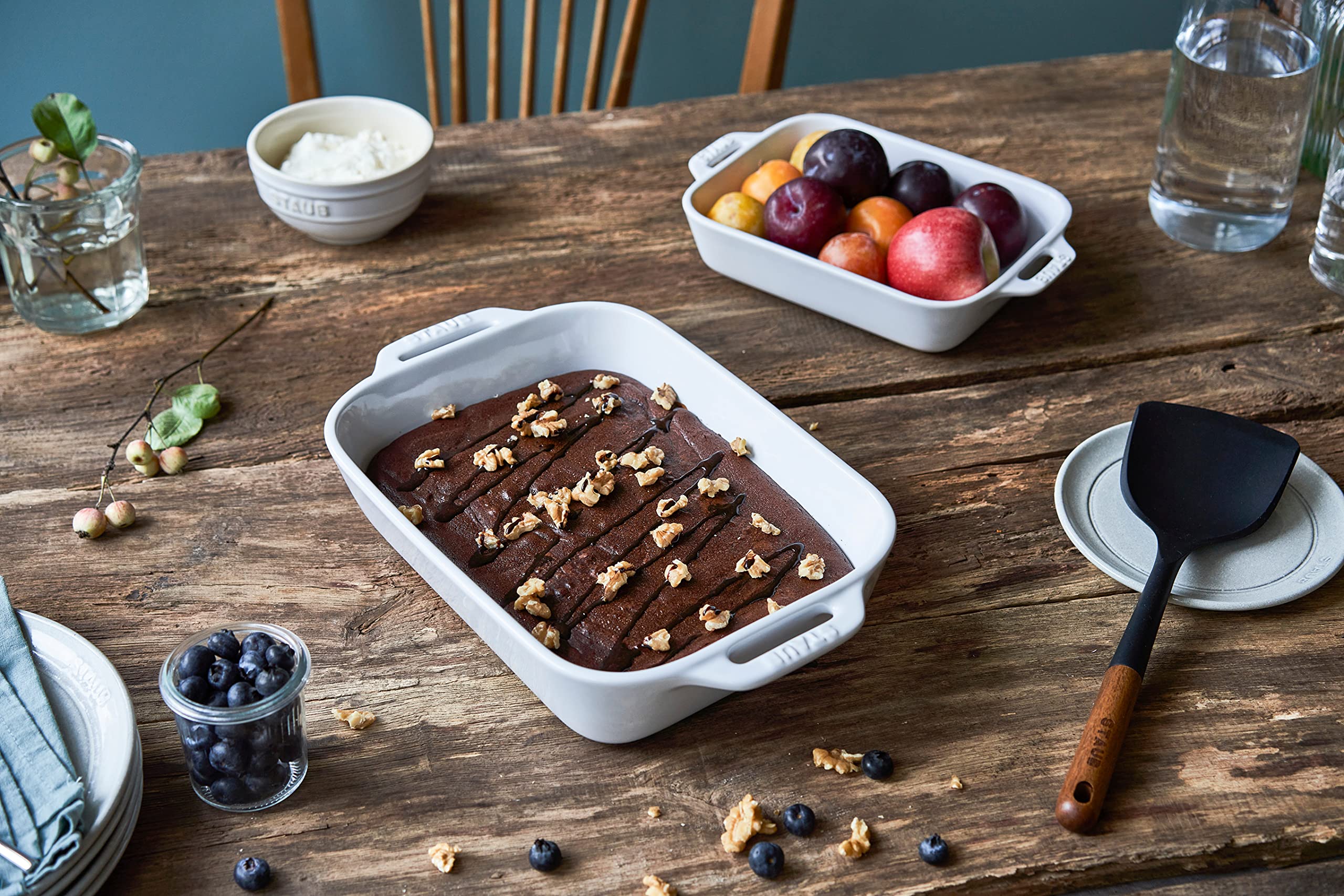 STAUB Ceramics Rectangular Baking Dish, 10.5x7.5-inch, White