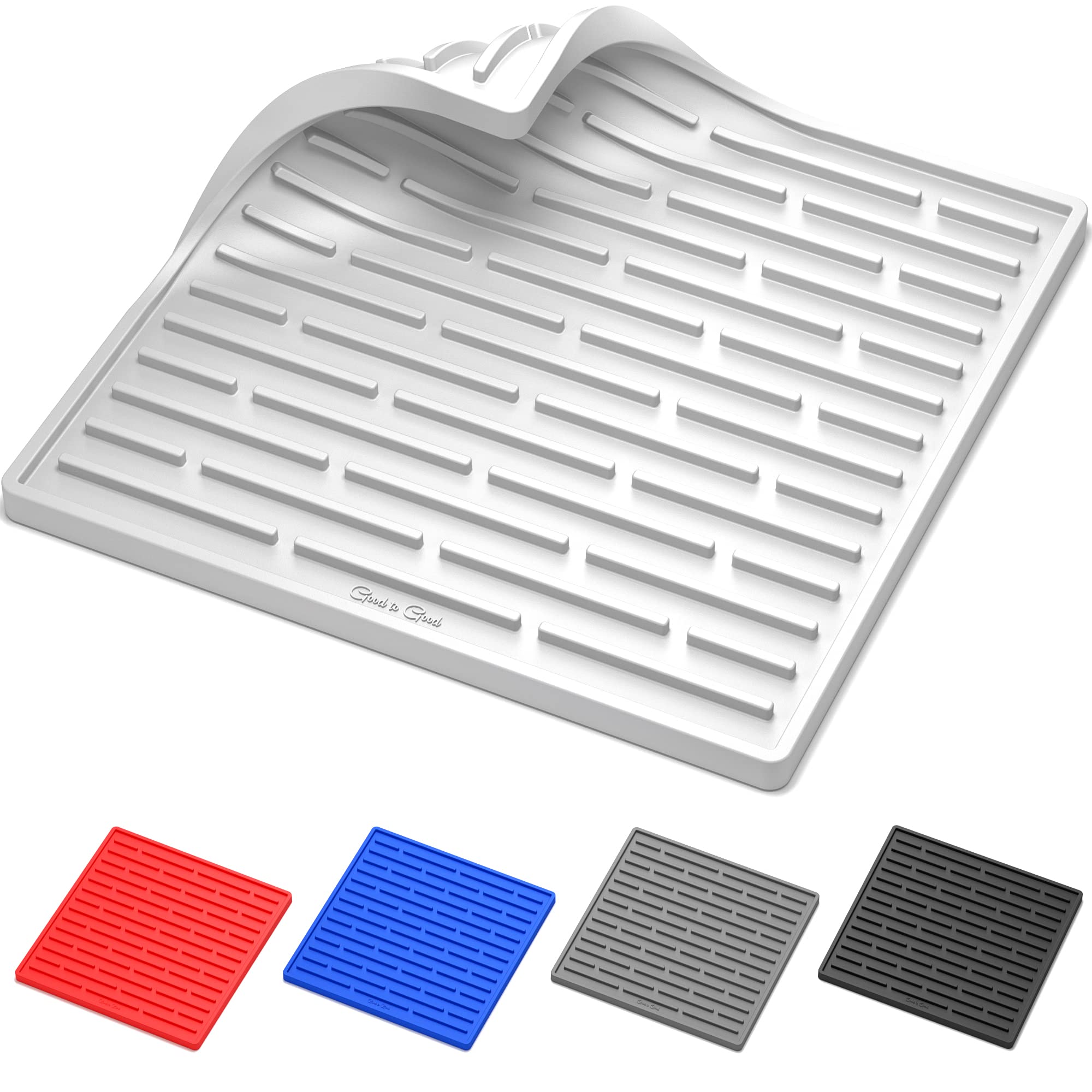 GOOD TO GOOD 1 Pack Extra Thick 446°F Heat Resistant Silicone Trivet for Hot Pots and Pans, Non-Slip, Durable, Flexible, Eco-Friendly, Easy Clean, Multi-Purpose, Versatile Kitchen Countertop Mat