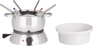 trudeau alto 3-in-1 electric fondue set, 81 ounce, silver