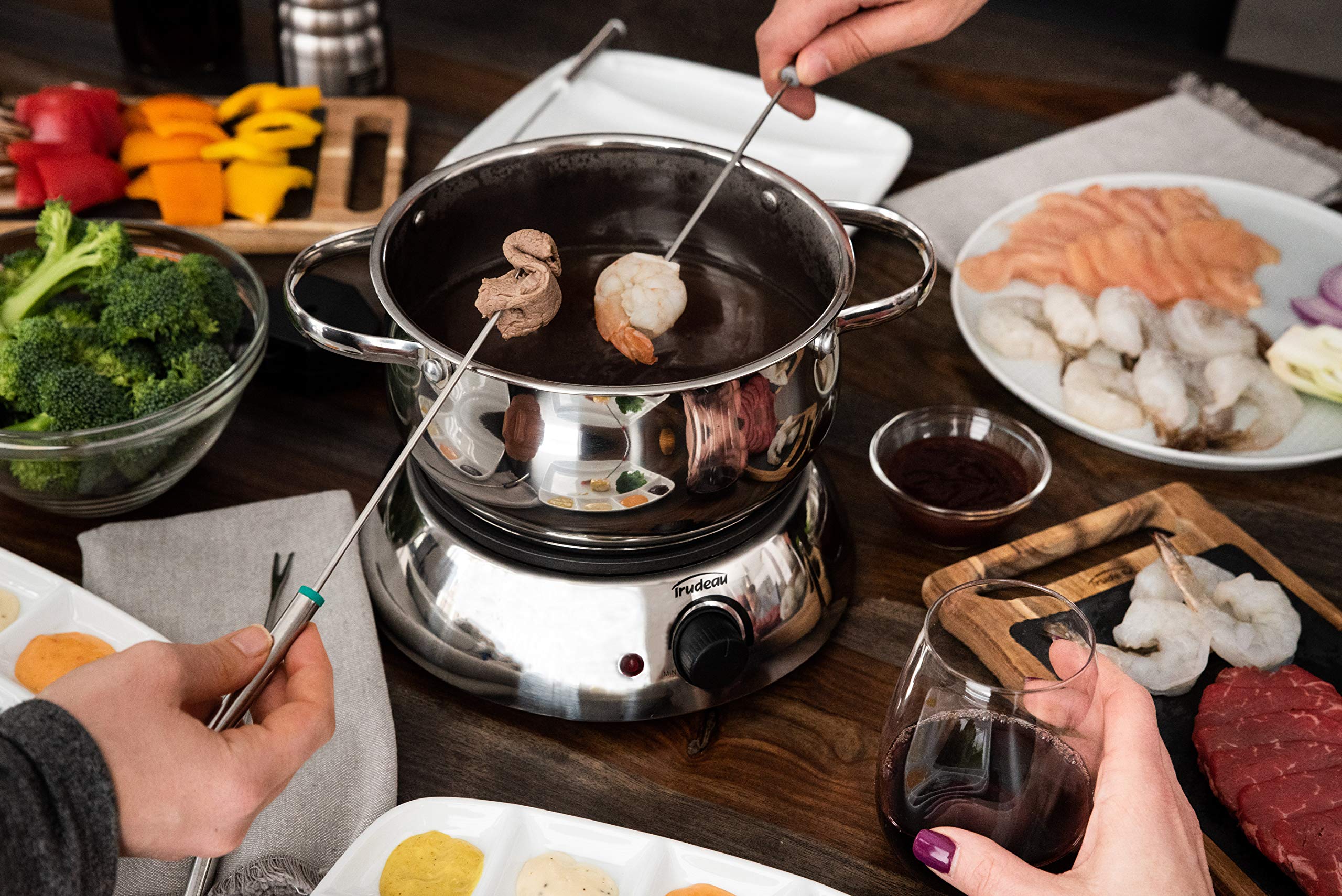 Trudeau Alto 3-in-1 Electric Fondue Set, 81 Ounce, Silver