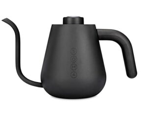 soma stainless steel gooseneck coffee & tea kettle, black, 1 liter, stovetop