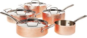 cuisinart hctp-9 cookware set, copper, medium