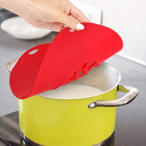 Boil Over Spill Stopper Lid for Steam Pot, BPA-Free 11.5" Silicone Cover, Used in Bakeware, Microwave Boil Spill Stopper Safe Guard (2 PCS)