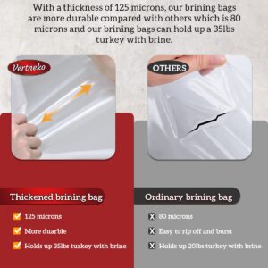 Turkey Brine Bags, 26"×22", 2 Pack, Holds up 35lbs, Thicker Brining Bags with Double Zip Lock & 2 Cotton Strings , Extra Large Brine Bag Fits for Turkey, Chicken, Beef, Fish, Lamb, Pork