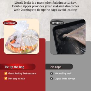 Turkey Brine Bags, 26"×22", 2 Pack, Holds up 35lbs, Thicker Brining Bags with Double Zip Lock & 2 Cotton Strings , Extra Large Brine Bag Fits for Turkey, Chicken, Beef, Fish, Lamb, Pork