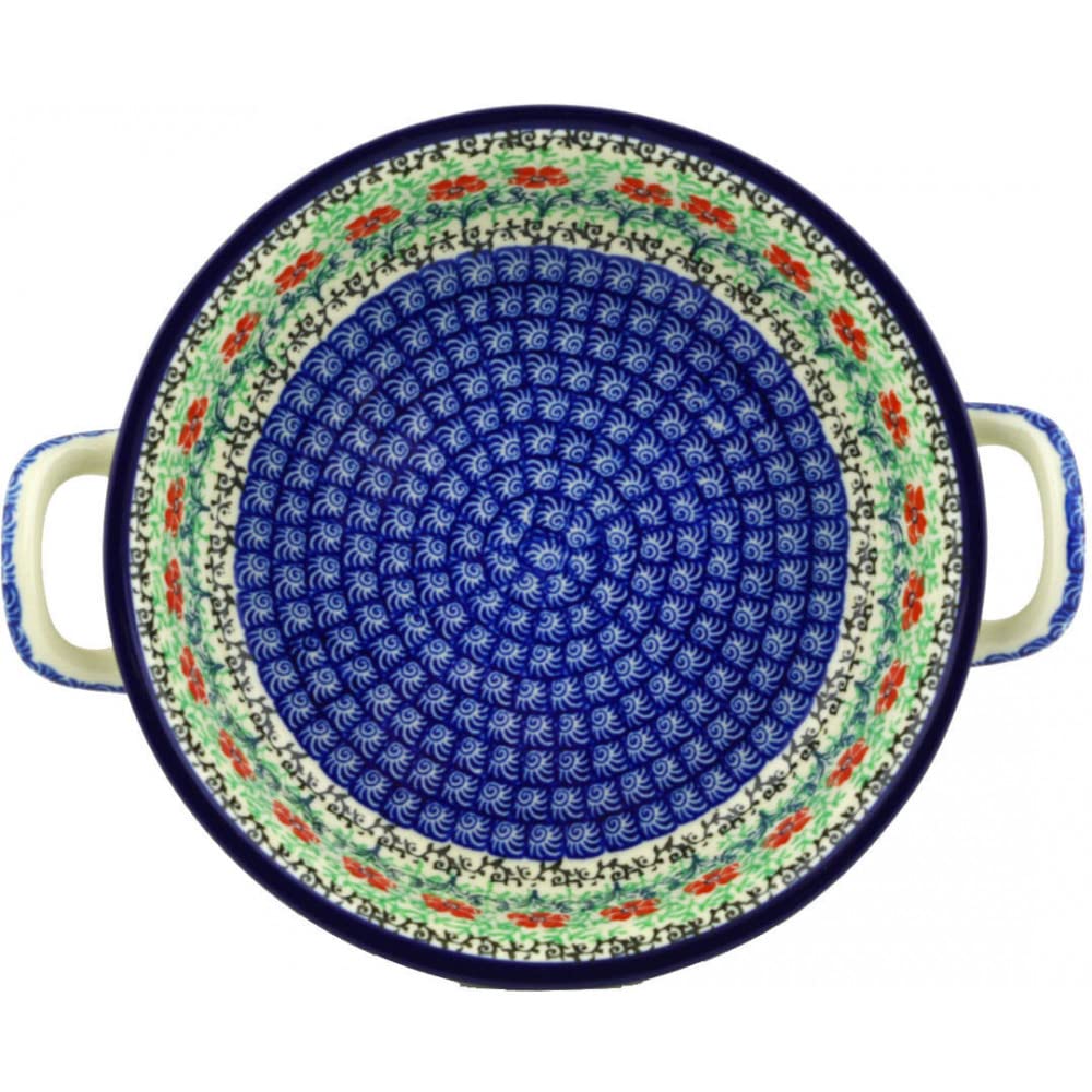 Polish Pottery Baker - Round with Handles - 8" - Maraschino