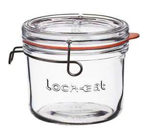 luigi bormioli lock-eat 17 oz xl glass food jar, 1 piece, clear