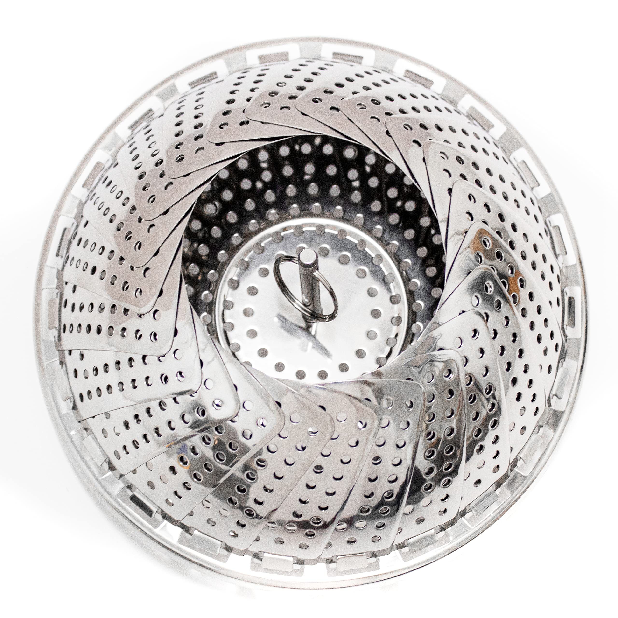 BergHOFF Steamer Basket 7" to 11" Stainless Steel 18/8 Foldable & Expandable Fit Most Pots and Pans Mirror Finish Dishwasher Safe