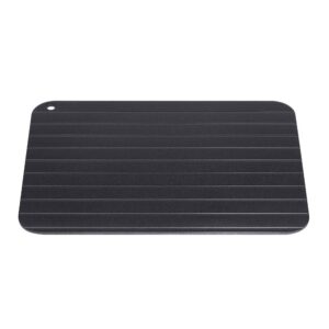 defrosting tray for frozen meat, 9.06x6.5x0.08inch metal aluminum fast safe food meat defrosting thawing tray plate