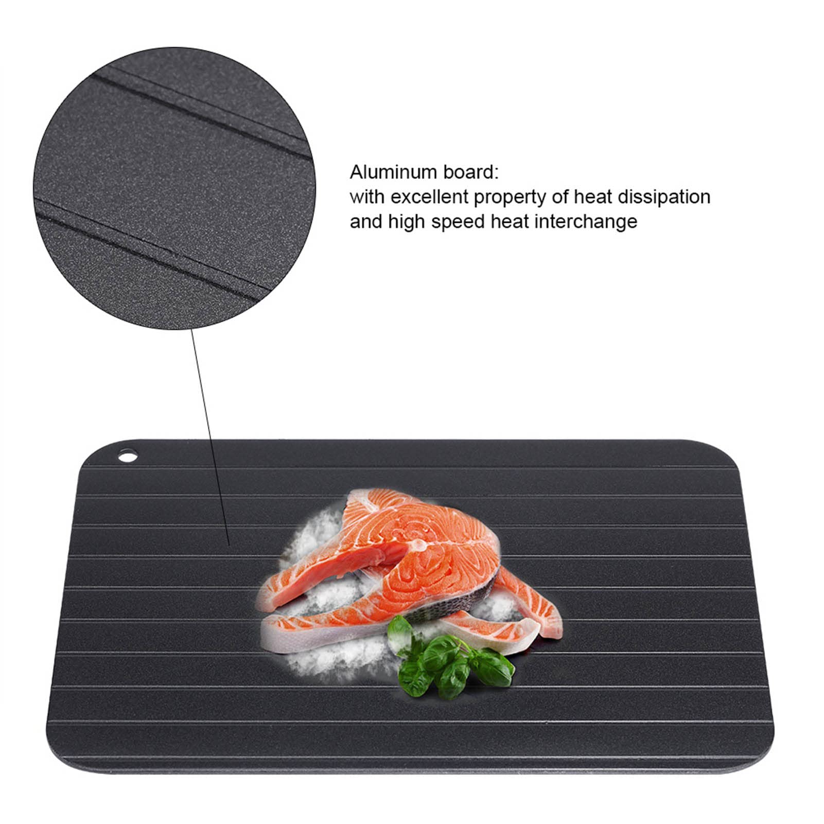 Defrosting Tray for Frozen Meat, 9.06x6.5x0.08inch Metal Aluminum Fast Safe Food Meat Defrosting Thawing Tray Plate