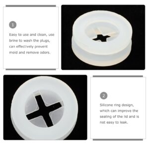 SHERCHPRY 20Pcs Silicone Straw Hole Plugs, Straw Hole Plugs, Lid Straw Plugs, Lids Airlock Grommet for Lids Straws Silicone Straws