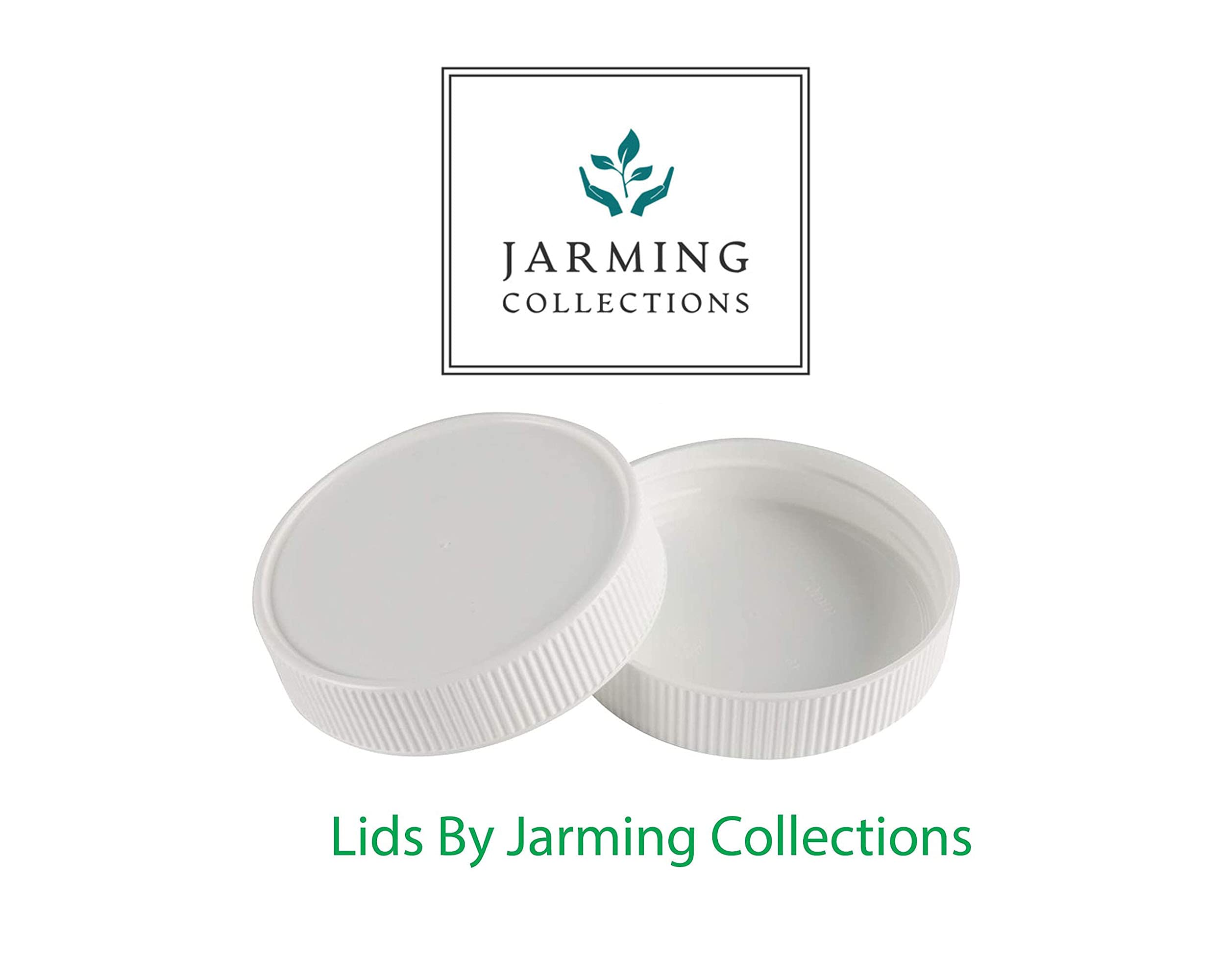 Jarming Collections Plastic Mason Jar Lids - Regular Mouth Mason Jar Storage Lids, Reusable Leak Proof Colored Caps, Covers 2.75 Inch Mouth Glass Mason Jars, Set of 12 (White)