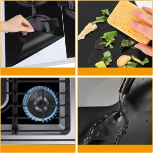 Stove Protector Liners, 5 Hole Gas Stove Pad, Reusable Gas Burner Covers, Washable Gas Stove Protective Cover, Cleaning Anti-Dirty Pad