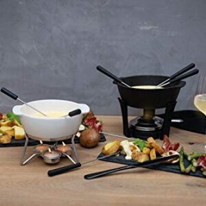 Boska Cheese Fondue Party Set - Black Cast Iron Fondue Pot for Cheese, Meat, and Chocolate - Suitable for Every Stove - Wedding Registry Items for up to 4 Persons