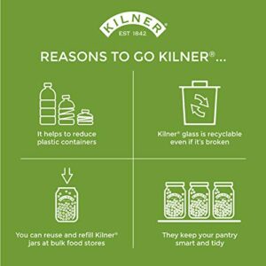 Kilner Square Clip Top Jar, Durable Glass Container with Airtight Seal for Home-canning, Preserving, and Storing, 17-Fluid Ounces