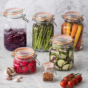 Kilner Square Clip Top Jar, Durable Glass Container with Airtight Seal for Home-canning, Preserving, and Storing, 17-Fluid Ounces