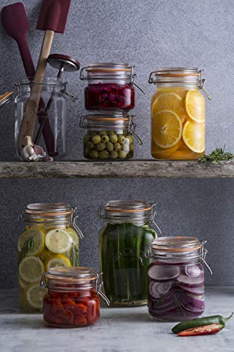 Kilner Square Clip Top Jar, Durable Glass Container with Airtight Seal for Home-canning, Preserving, and Storing, 17-Fluid Ounces