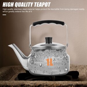 Housoutil Teapot Warmer 1L Tea Kettle Stovetop, Stainless Steel Hot Water Tea Pot Boiling Water Kettle, Camping Tea Kettle for Stove Top Hot Water Kettle