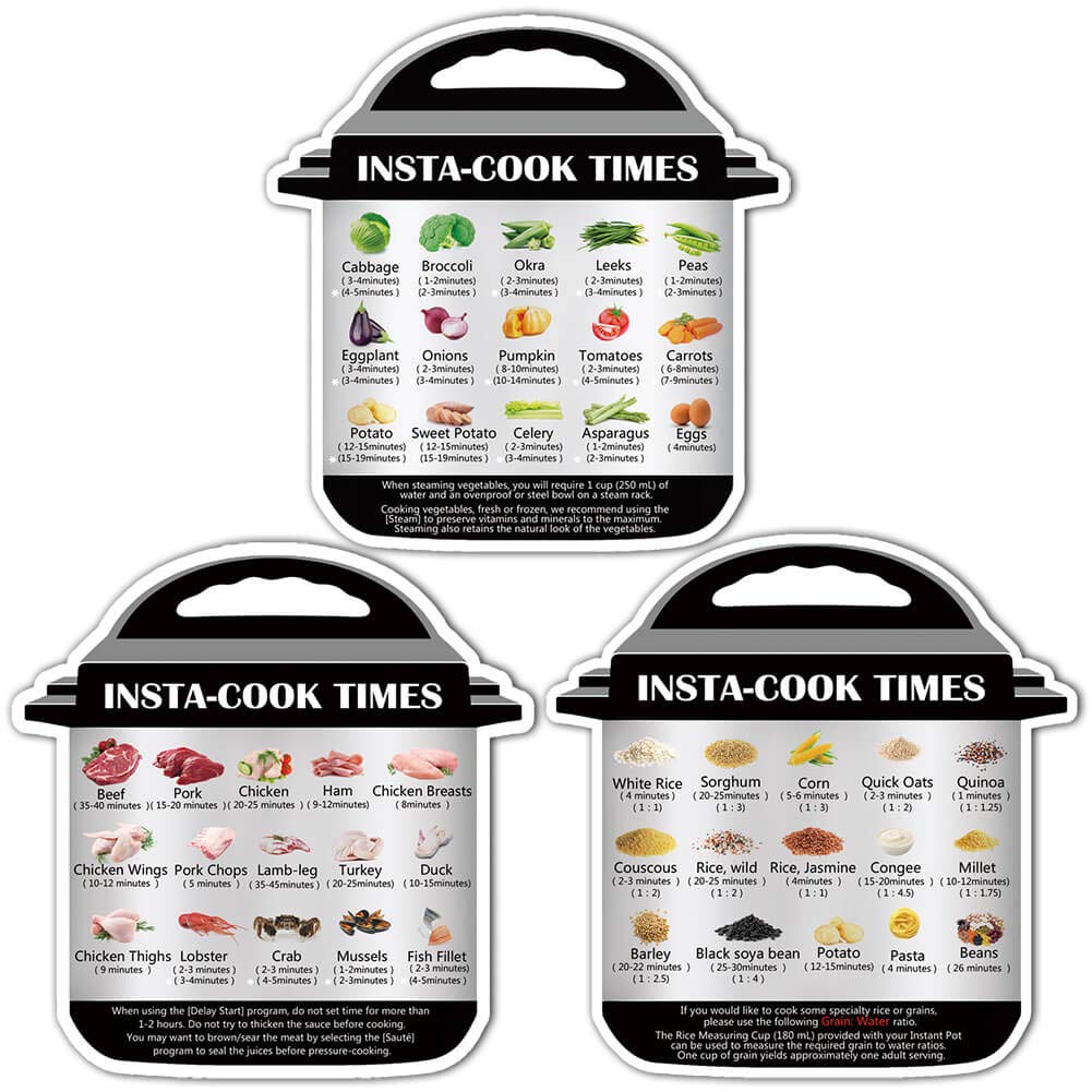 ZOWIE KING Kitchen Conversion Chart Cooking-Time Magnet - Air Fryer Magnetic Cheat Sheets Instant Pot Decals Refrigerator Magnets (Instant Pot & Air Fryer)