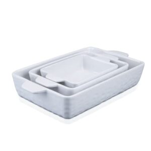 cibeat ceramic bakeware, 3pcs, white