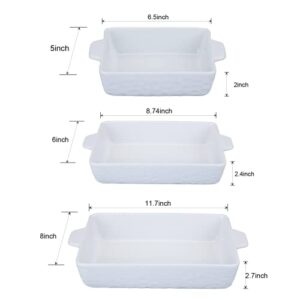 Cibeat Ceramic Bakeware, 3pcs, White