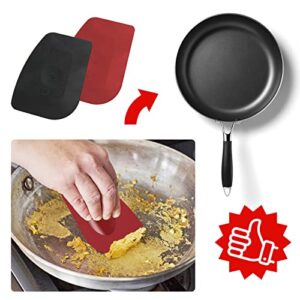 CH HAICHENG 4 PCS Durable Cast Iron Scraper, Grill Pan Scraper Plastic for Cast Iron Skillet, Frying Pans and Griddles