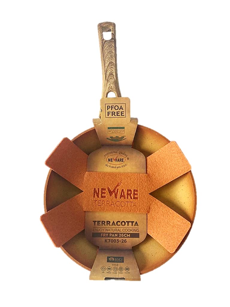 Neware TerraCotta Coated Frying Pan 28cm (11 inch) 100 PFOA Free Non-Stick SARTEN