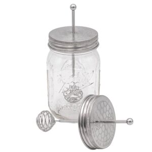 Stainless Steel Honey Dipper by Mason Jar Lifestyle (Regular Mouth)