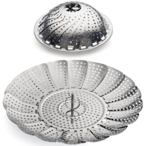 sunsella vegetable steamer - 5.3" to 9.3" - 100% stainless steel