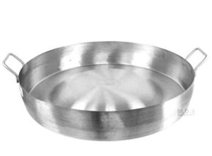 comal convex 21.5” stainless steel panza arriba heavy duty commercial mexican griddle extra high rim