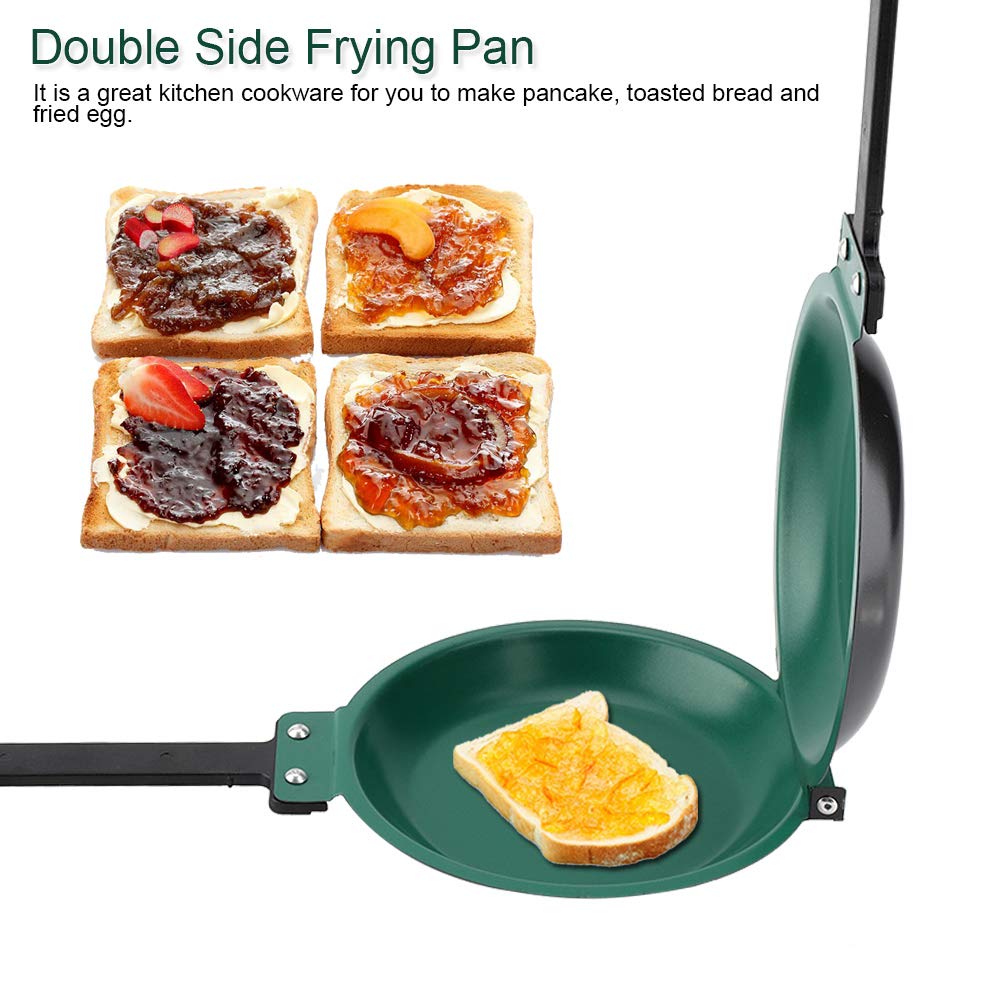 Coating Double Grill Pan,Double Side Non-stick Ceramic Coating Flip Frying Pan Pancake Maker Household Kitchen Cookware Double Sided Frying Pan