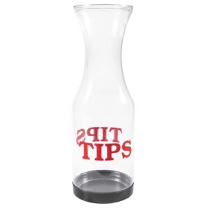 plastic tip jar for bartender and restaurant | clear tips carafe/jars for money | 10 1/2 inches large cool tips container for restaurants, bars, cafes, and pizzerias. geex depot us