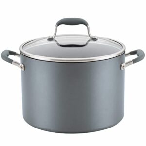 anolon advanced home hard-anodized nonstick open stock cookware (10 qt stock pot, moonstone)