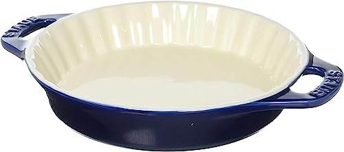 STAUB Ceramics Bakeware-Pie-Pans Dish, 9", 9-inch, Dark Blue