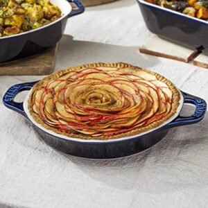 STAUB Ceramics Bakeware-Pie-Pans Dish, 9", 9-inch, Dark Blue