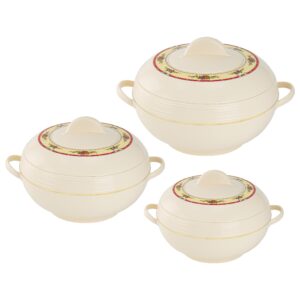 asian ambiente large food warmer hot pot set of insulated casseroles 6 8 and 10 litre