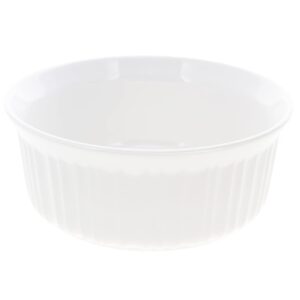 Corningware FS5 1.5qt Round French White Casserole Bowl and F-5-PC Plastic Lid