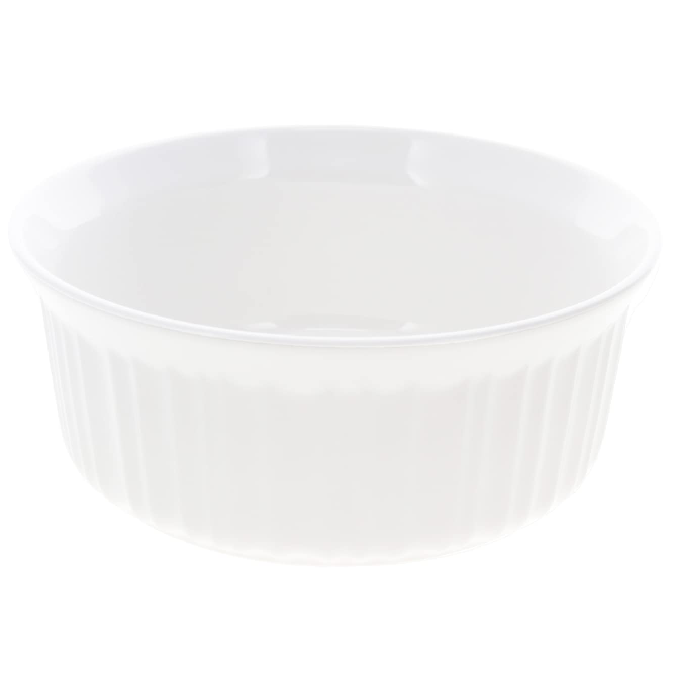 Corningware FS5 1.5qt Round French White Casserole Bowl and F-5-PC Plastic Lid