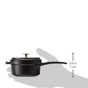 Staub Cast Iron 0.25-qt Mini Saucepan - Matte Black, Made in France