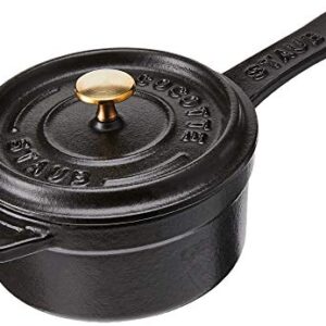 Staub Cast Iron 0.25-qt Mini Saucepan - Matte Black, Made in France