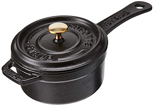 Staub Cast Iron 0.25-qt Mini Saucepan - Matte Black, Made in France